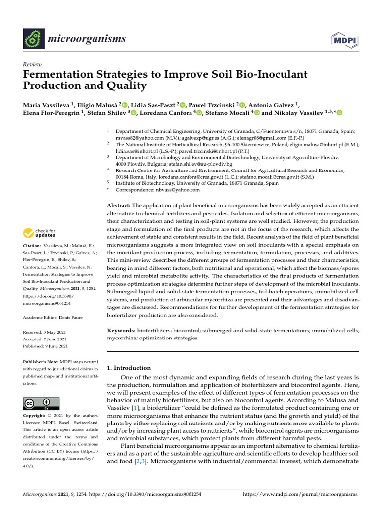 Microorganisms: Fermentation Strategies To Improve Soil Bio-Inoculant ...