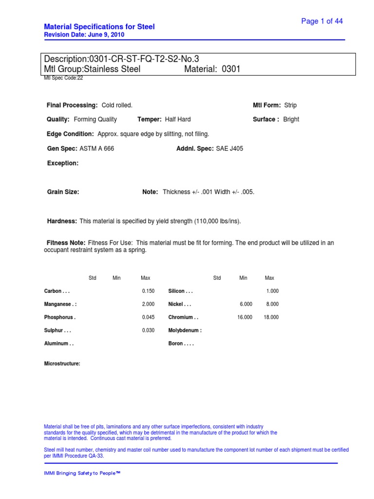 MS-1000-Material Specifications For Steel | PDF | Steel | Rolling ...
