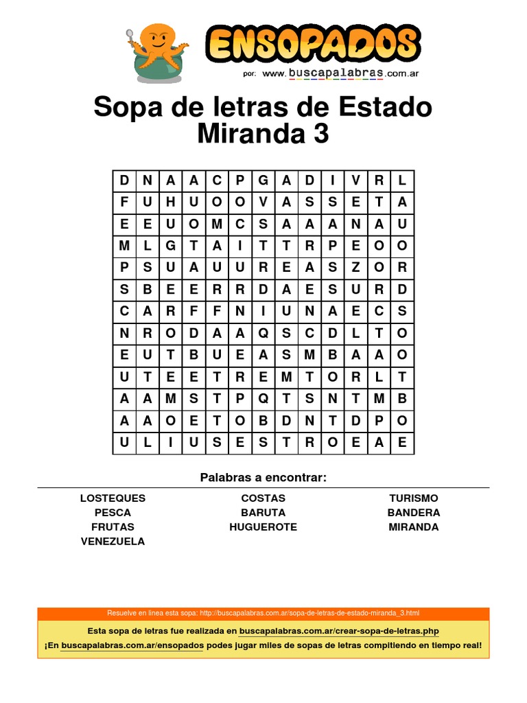 Sopa LETRAS MIRANDA | PDF