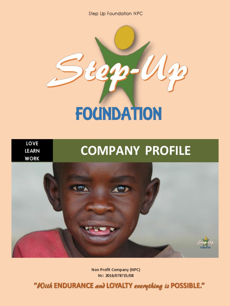 Company Profile: Step Up Foundation NPC | PDF | Sustainability | Orphanage