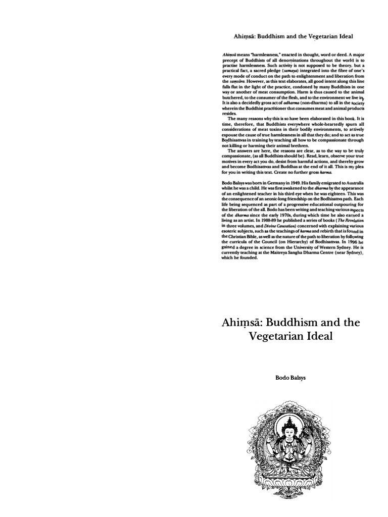 Ahimsa-Buddhism and The Vegetarian Ideal | PDF | Karma | Meat
