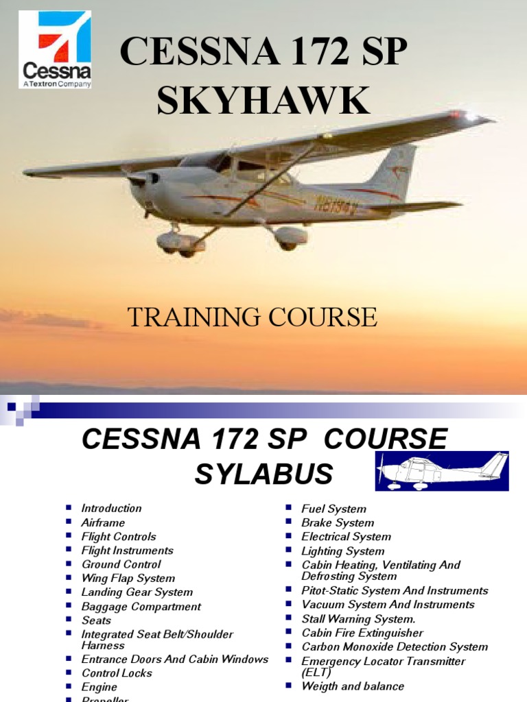 Cessna 172 SP Skyhawk: Training Course | PDF | Aeronautics | Vehicle Design
