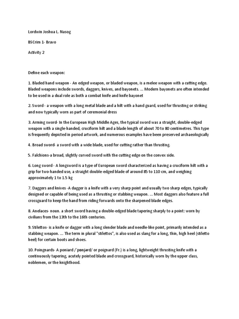 Arnis | PDF | Dagger | Sword