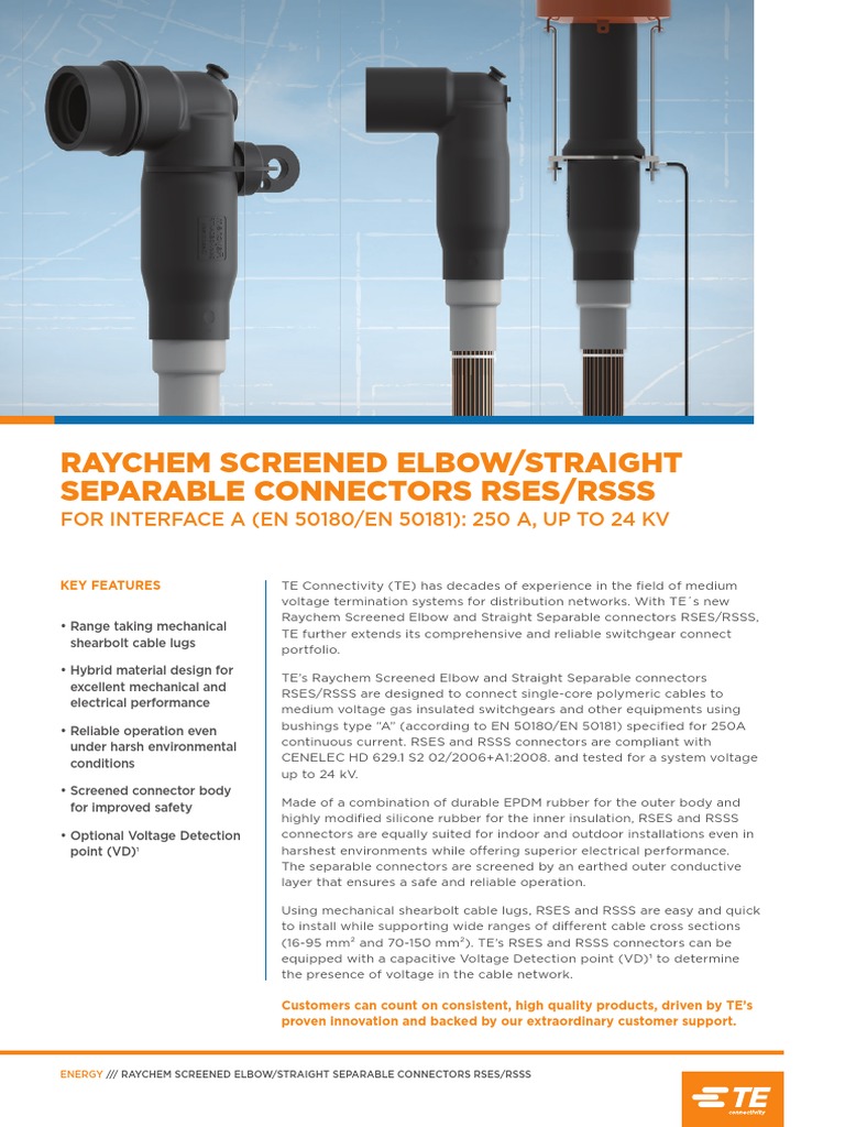 Raychem Screened Elbow/Straight Separable Connectors Rses/Rsss | PDF ...