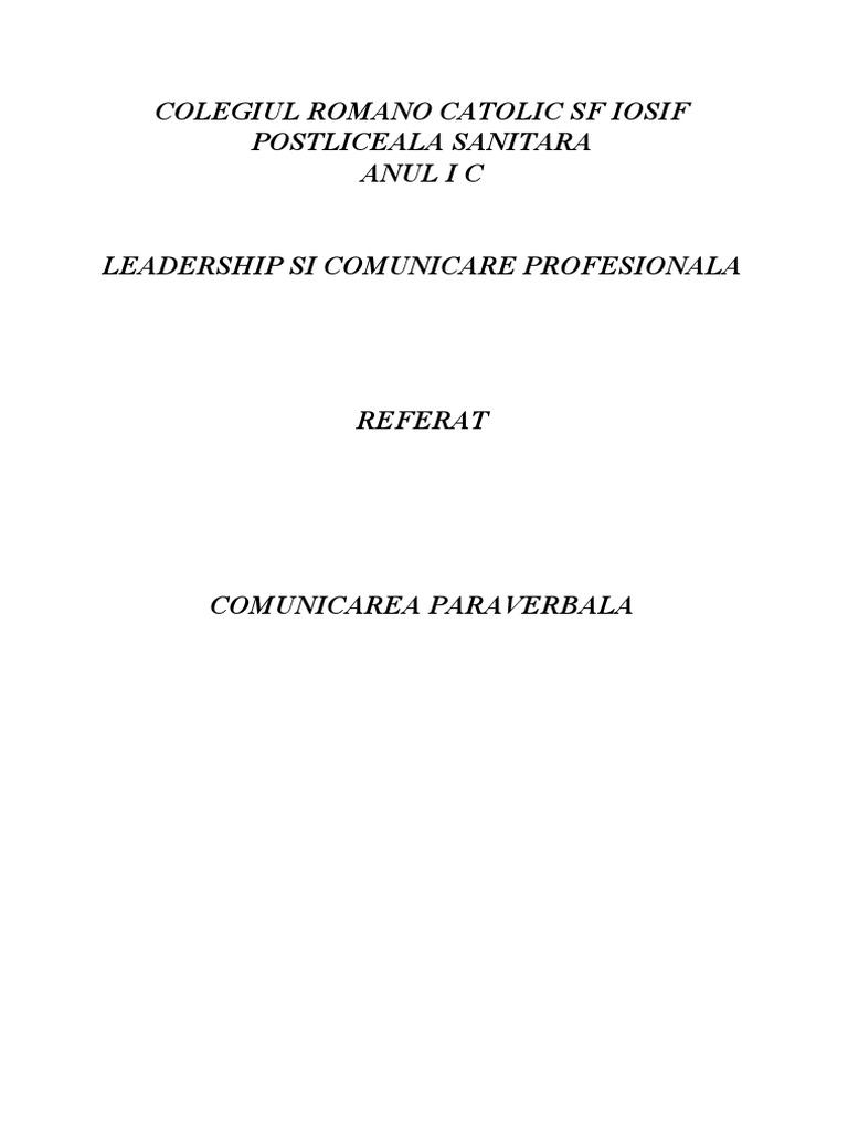 Comunicarea Paraverbala | PDF