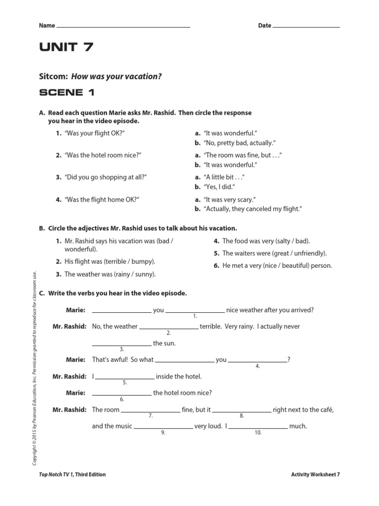 UNIT 07 Video Worksheets | PDF