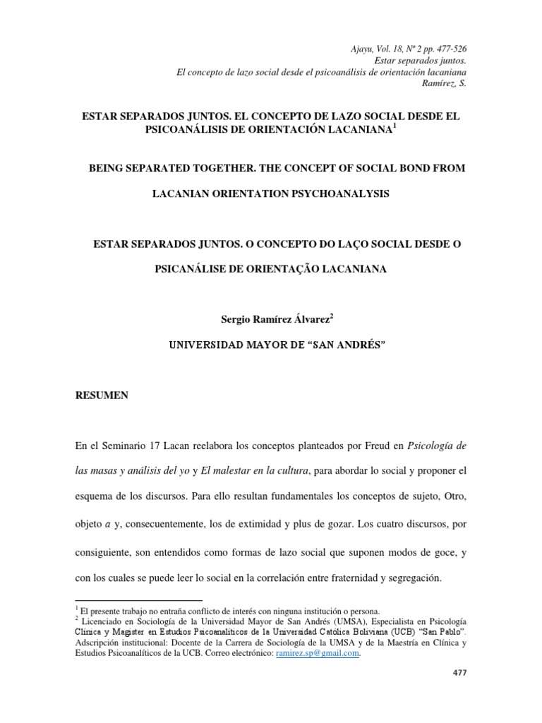 Lazo Social 4 | PDF | Psicoanálisis | Jacques Lacan