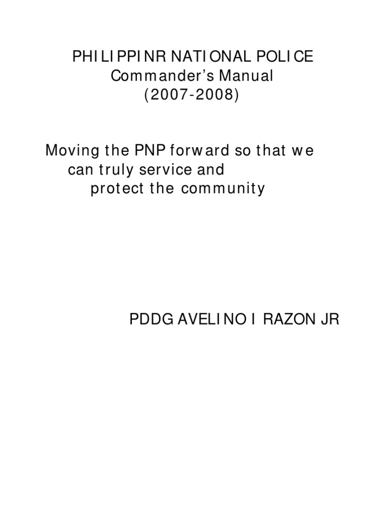 PNP Commander's Manual | PDF | Police | Arrest