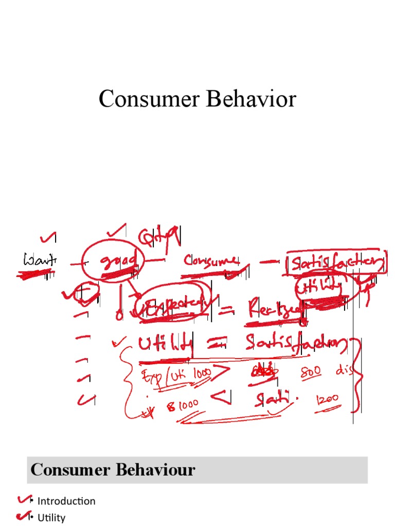Consumer Behavior Cardinal Utility Theory Pdf Utility Economic