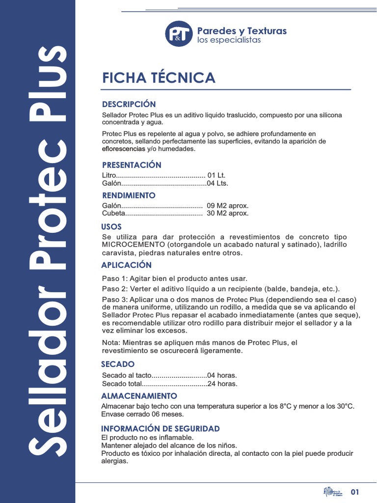 Protec Plus Ficha Técnica | PDF | Química | Materiales