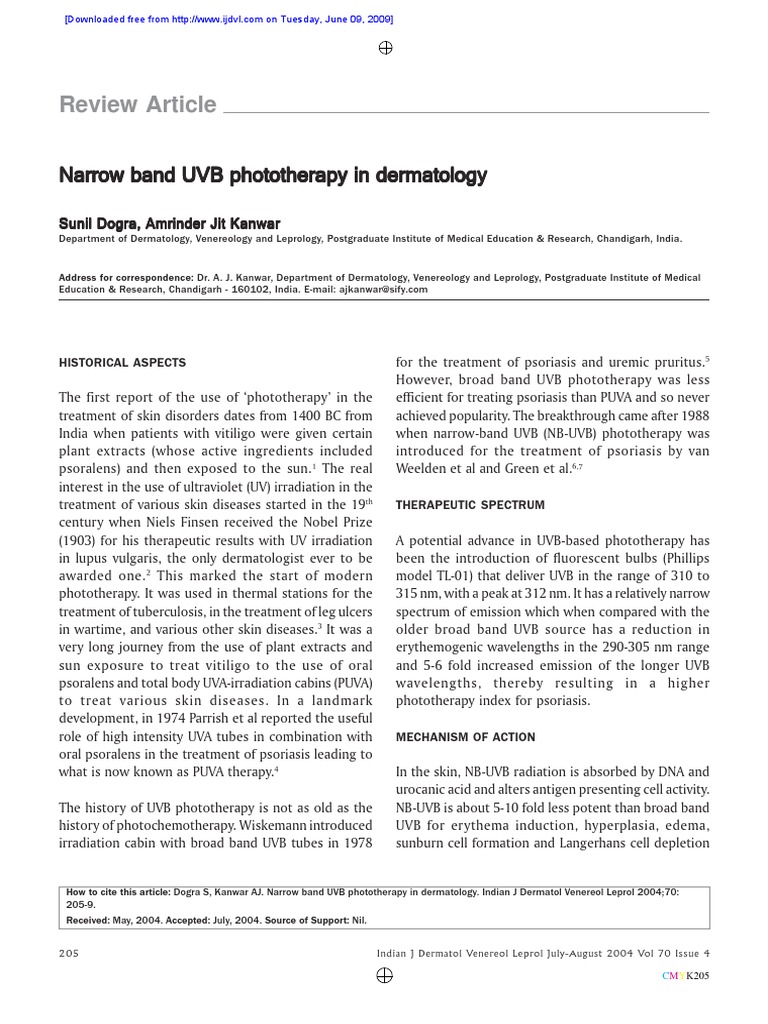 Narrow - Band - UVB - Phototherapy - in - Dermatology | PDF ...