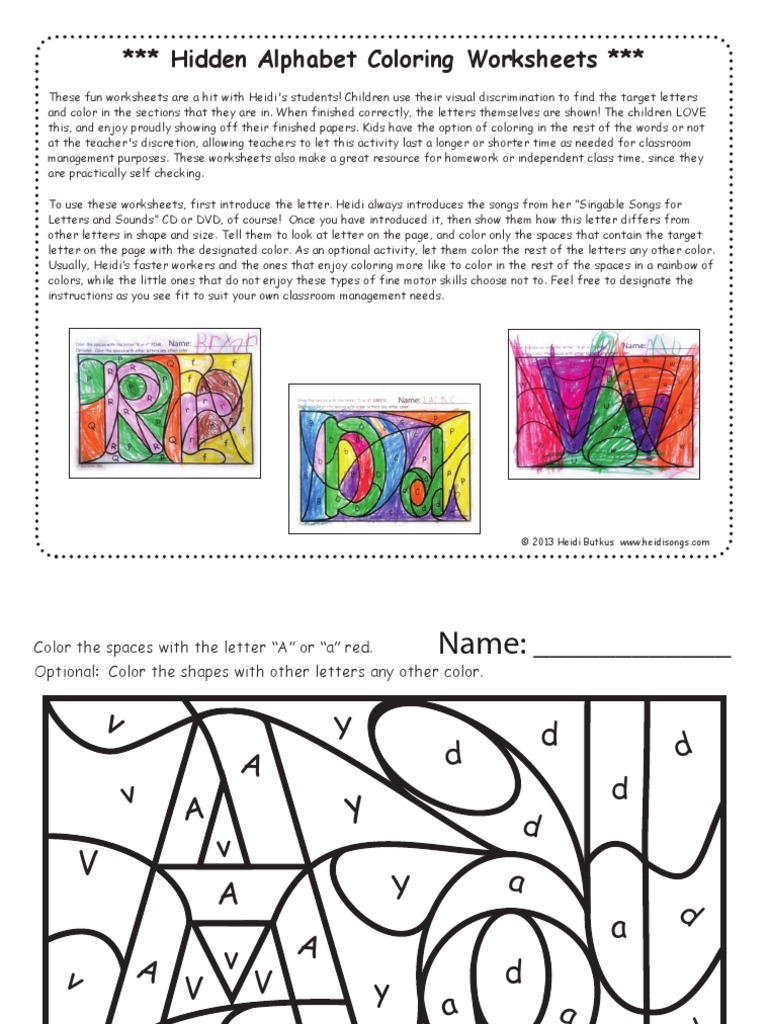 Hidden Alphabet Coloring Worksheets | PDF | Worksheet | Communication