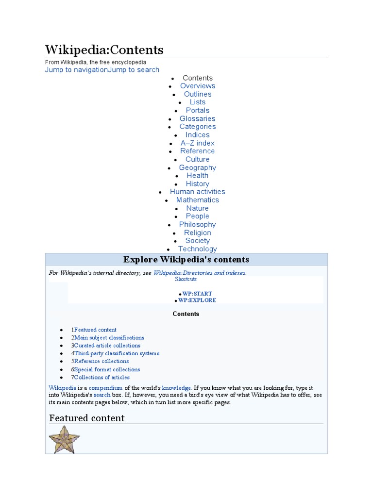 Explore Wikipedia's Contents | PDF | Wikipedia | Encyclopedias