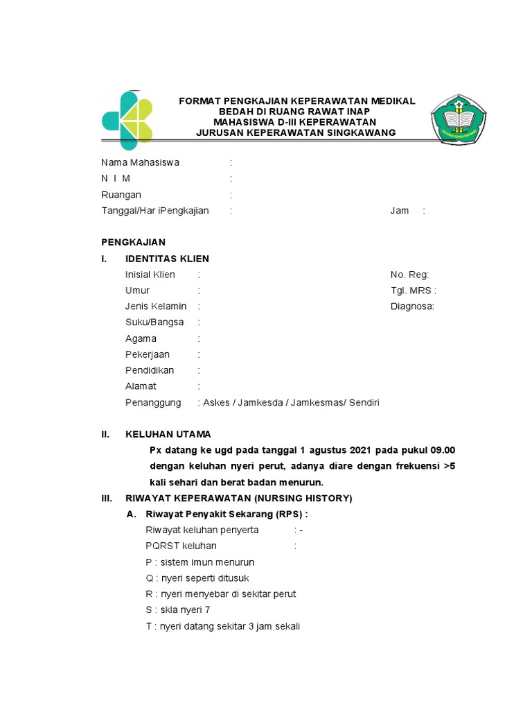 Format Pengkajian KMB | PDF