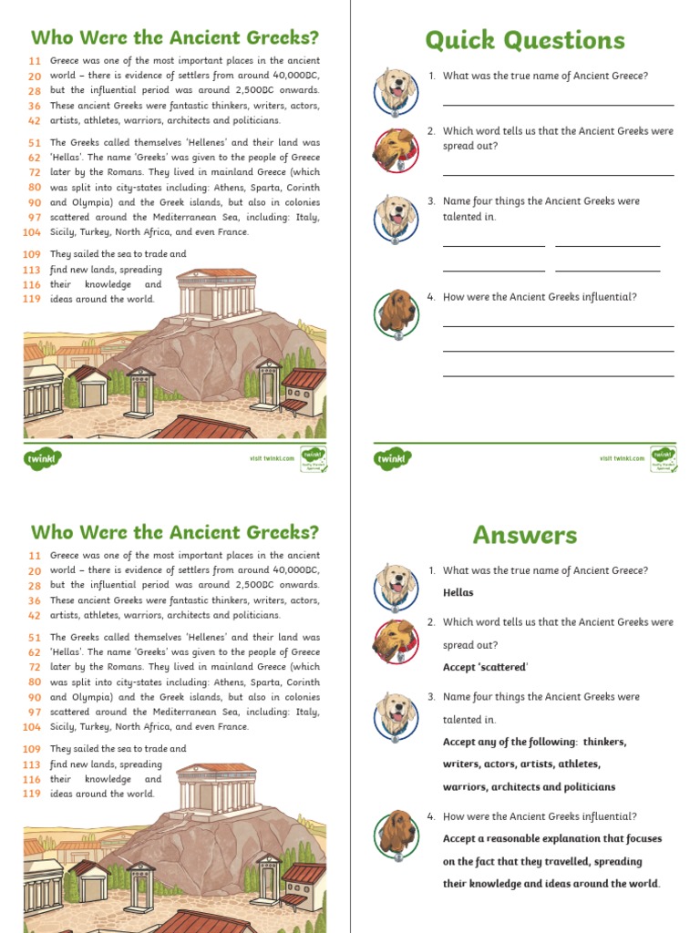 Quick Questions: Who Were The Ancient Greeks? | PDF | Ancient Greece ...