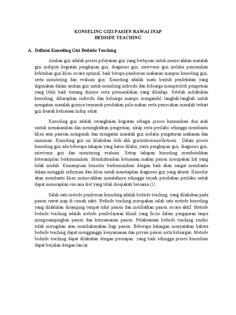 Konseling Gizi Bedside Teaching | PDF