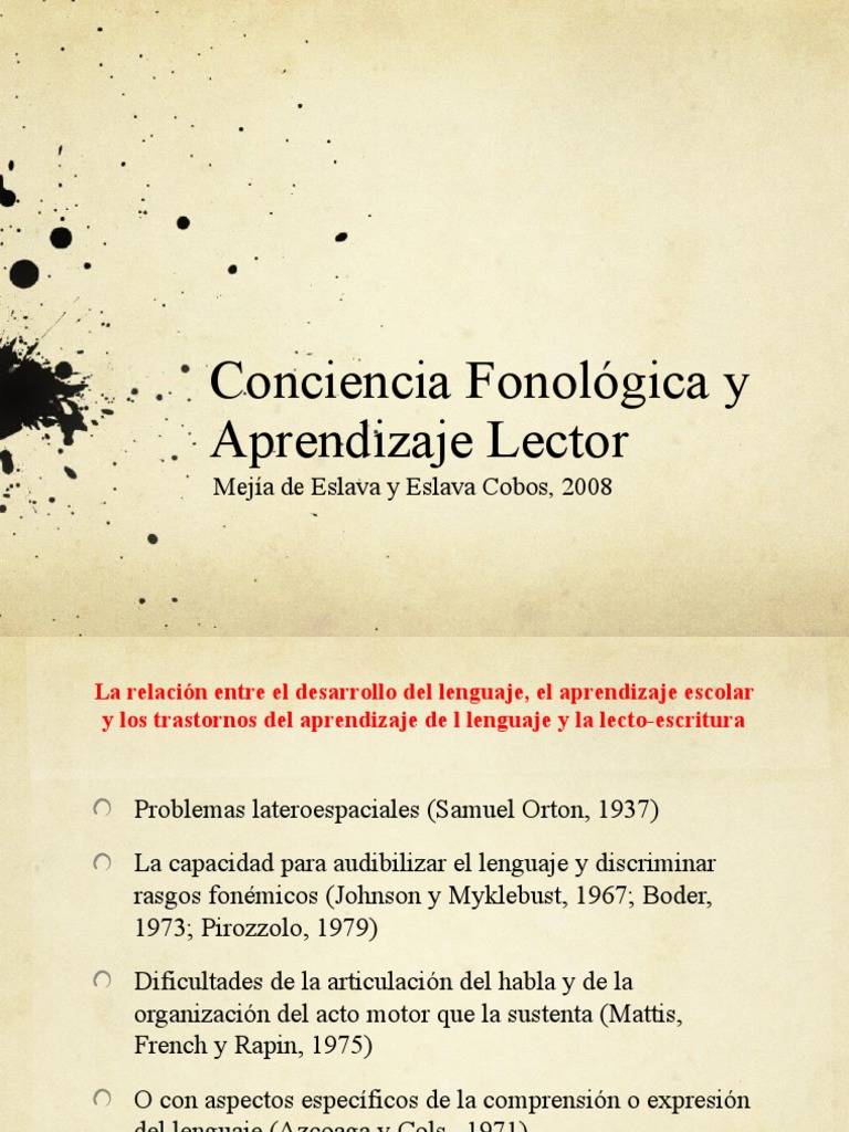 Conciencia Fonológica y Aprendizaje Lector | PDF | Dislexia | Cerebro