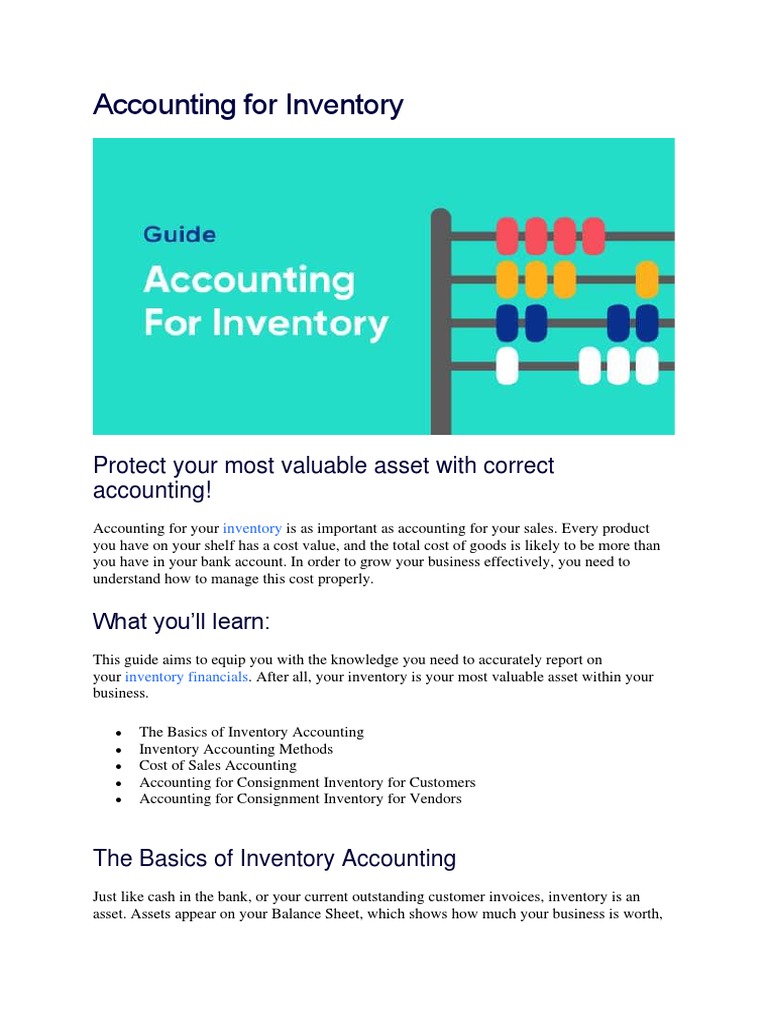 Accounting For Inventory | PDF | Inventory | Income Statement