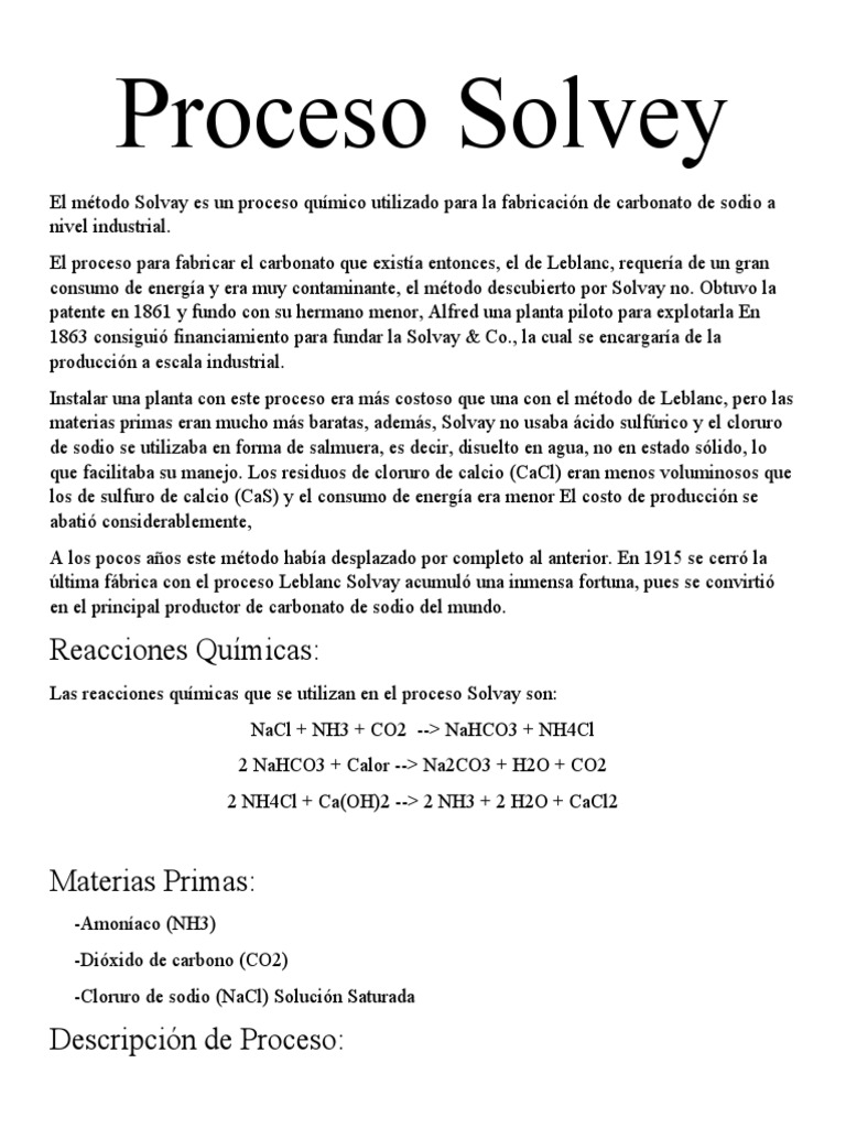 Proceso Solvey | PDF