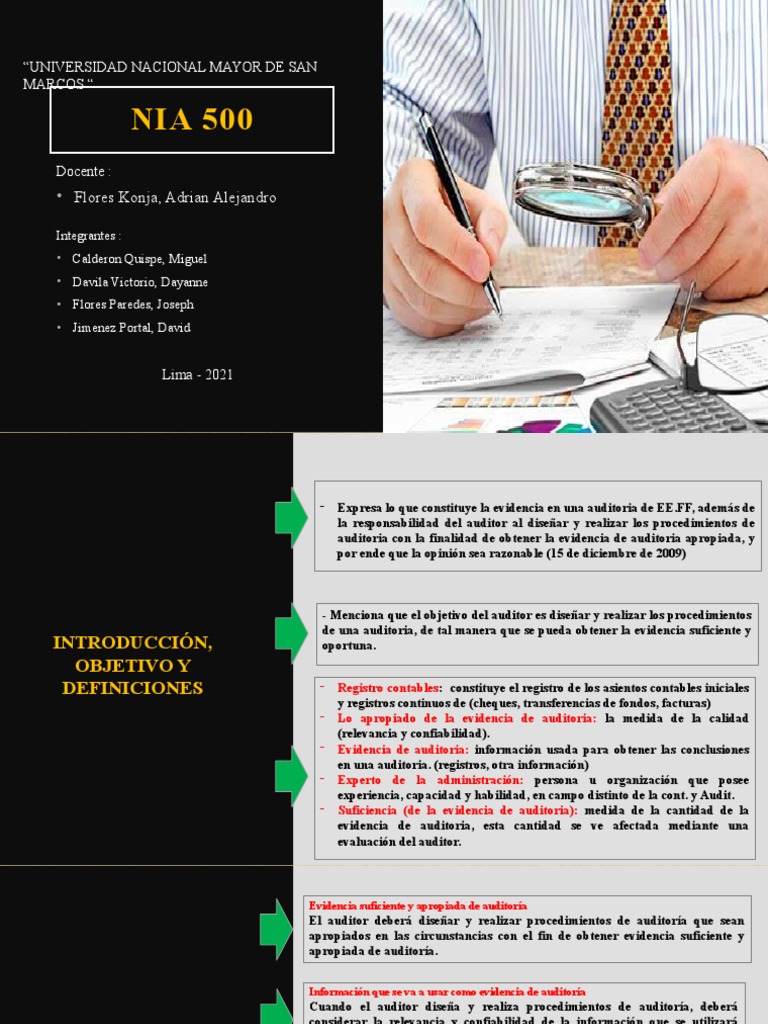 Nia 500 - Grupo 1 - 303 | PDF | Auditoría | Contralor
