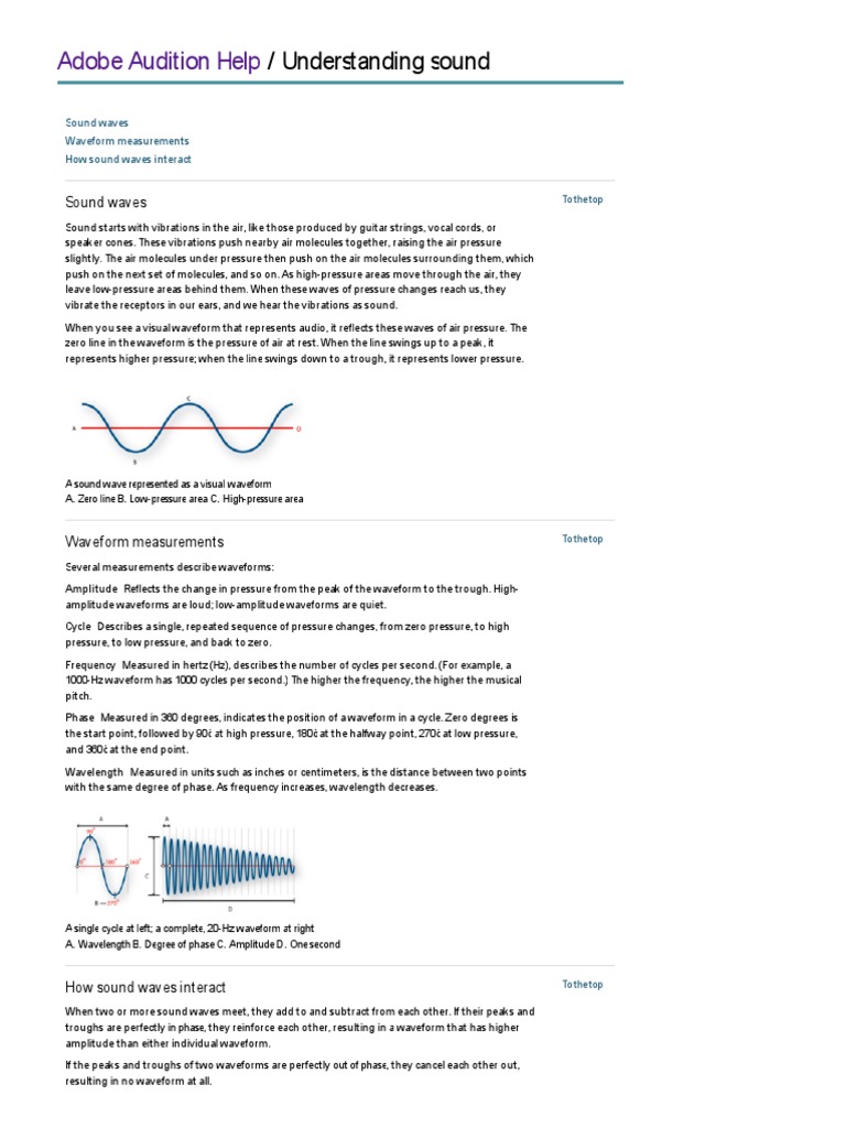 Adobe Audition Help - Understanding Sound | PDF | Sound | Waves