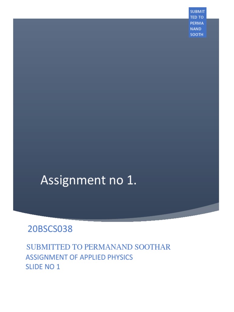 Assignment No 11 of Applied Physics Tanzeel | PDF | Series And Parallel Circuits | Electrical ...