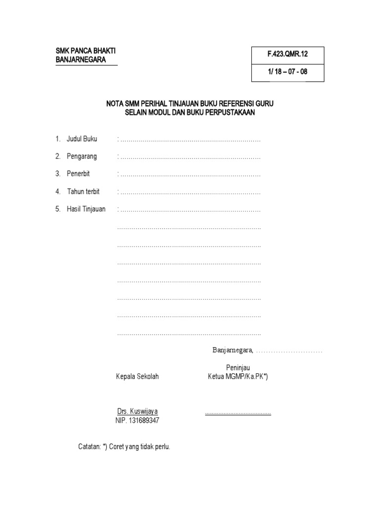 Nota SMM Ref - Guru | PDF