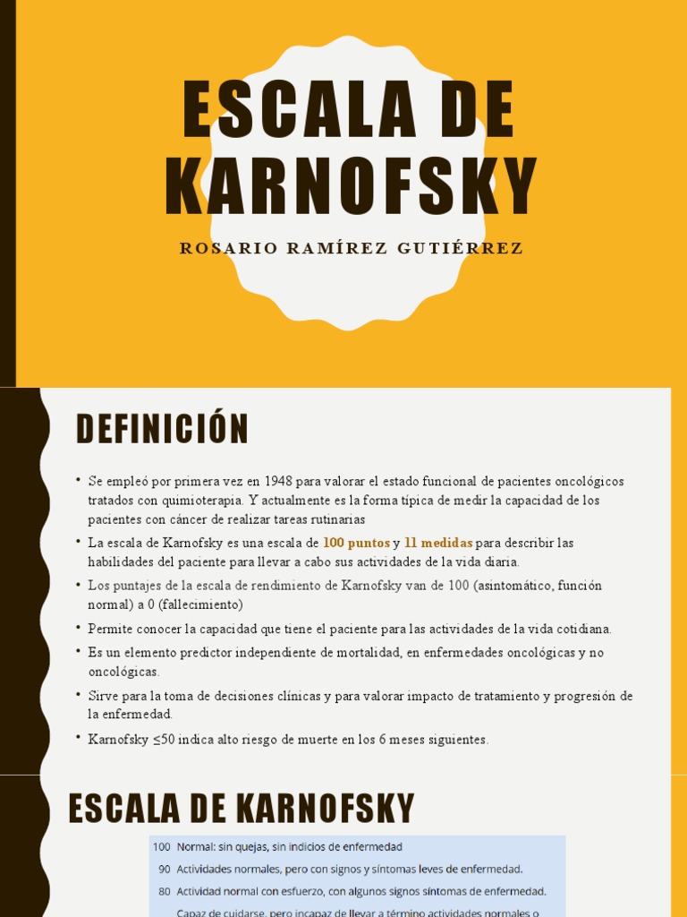 Escala de Karnofsky: Valoración Funcional | PDF | Ciencia y matemáticas
