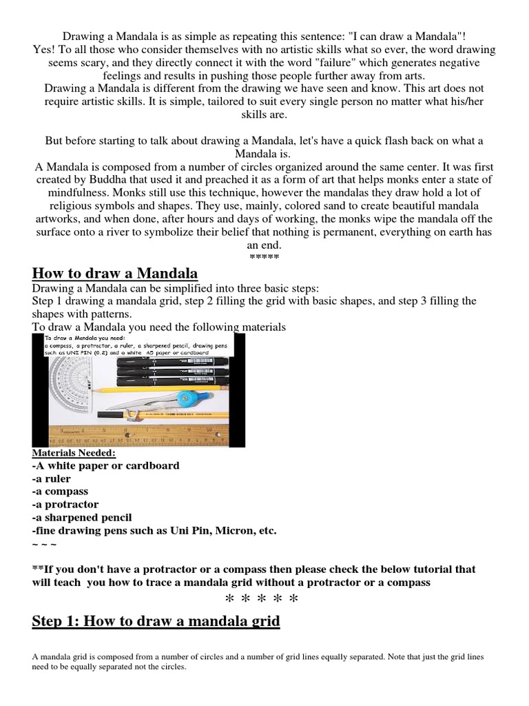 Drawing A Mandala Is As Simple As Repeating This Sentence | PDF ...