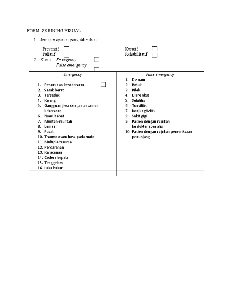 Form Skrining Visual | PDF