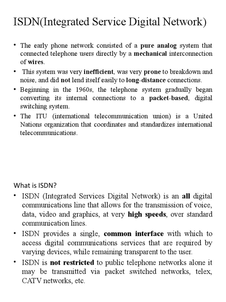 ISDN (Integrated Service Digital Network) | PDF | Data Transmission ...