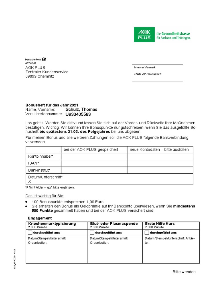Bonusheft 2021 | PDF