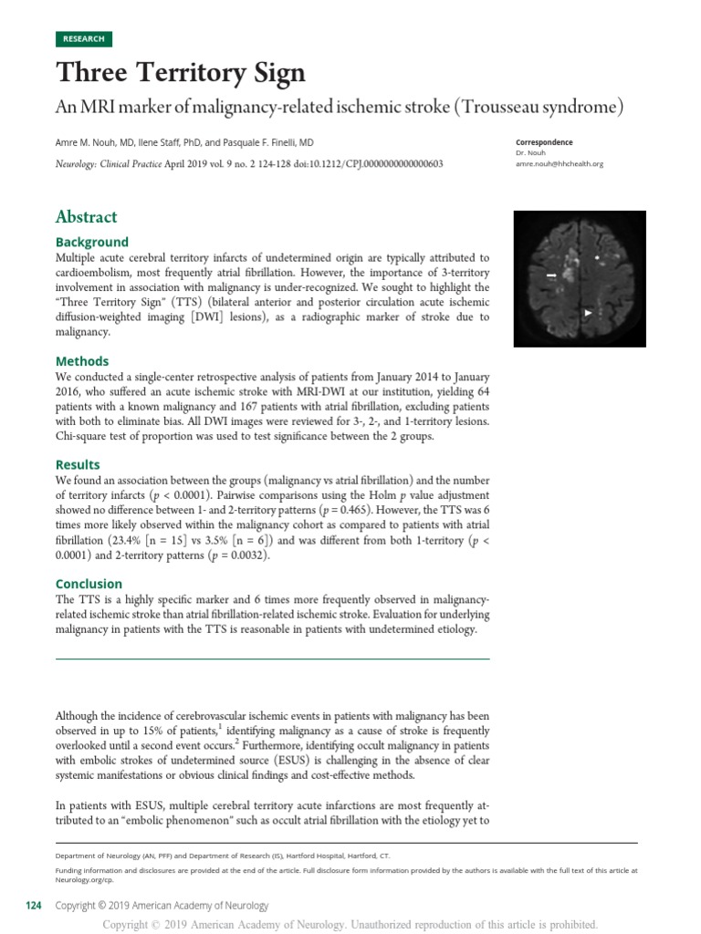 Three Territory Sign NEURCLINPRACT | PDF | Stroke | Clinical Medicine