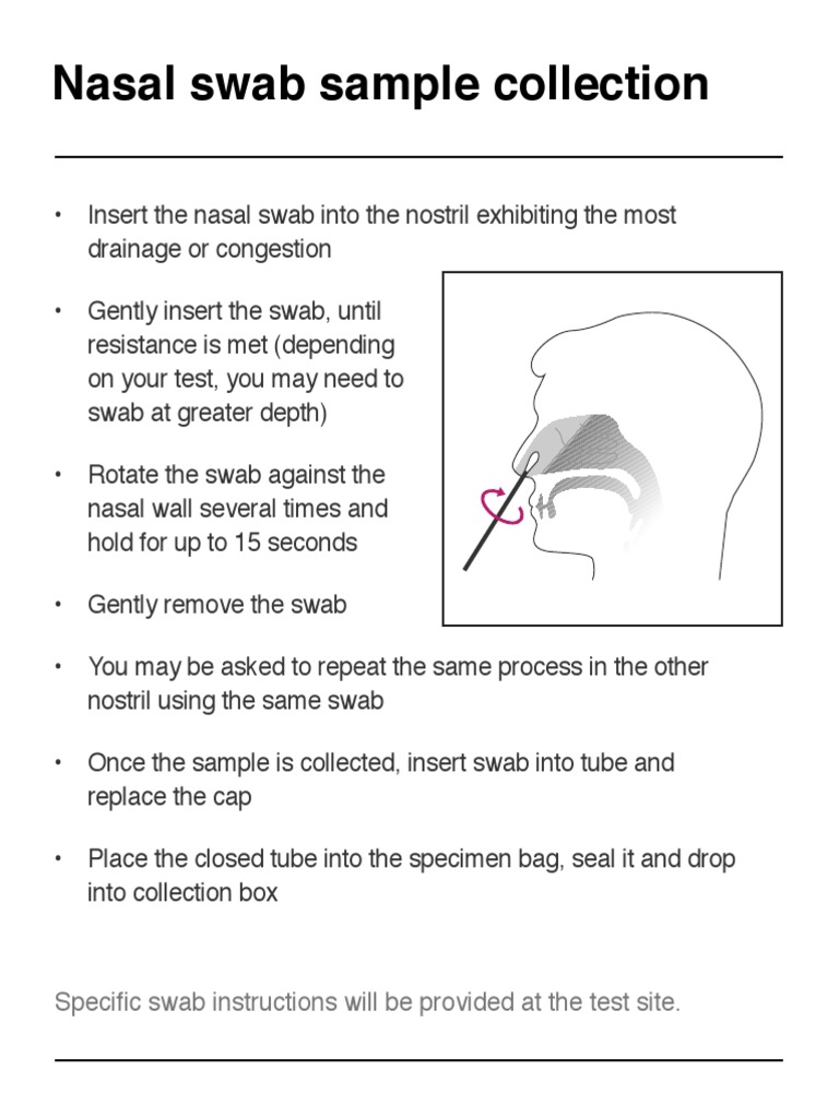 Nasal Swab Collection Instructions | PDF