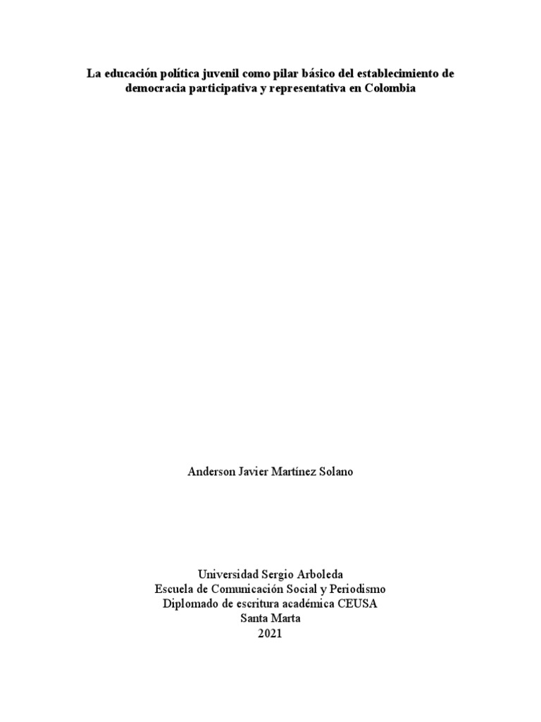 Educación Política Juvenil en Colombia | PDF | Ideologías políticas ...