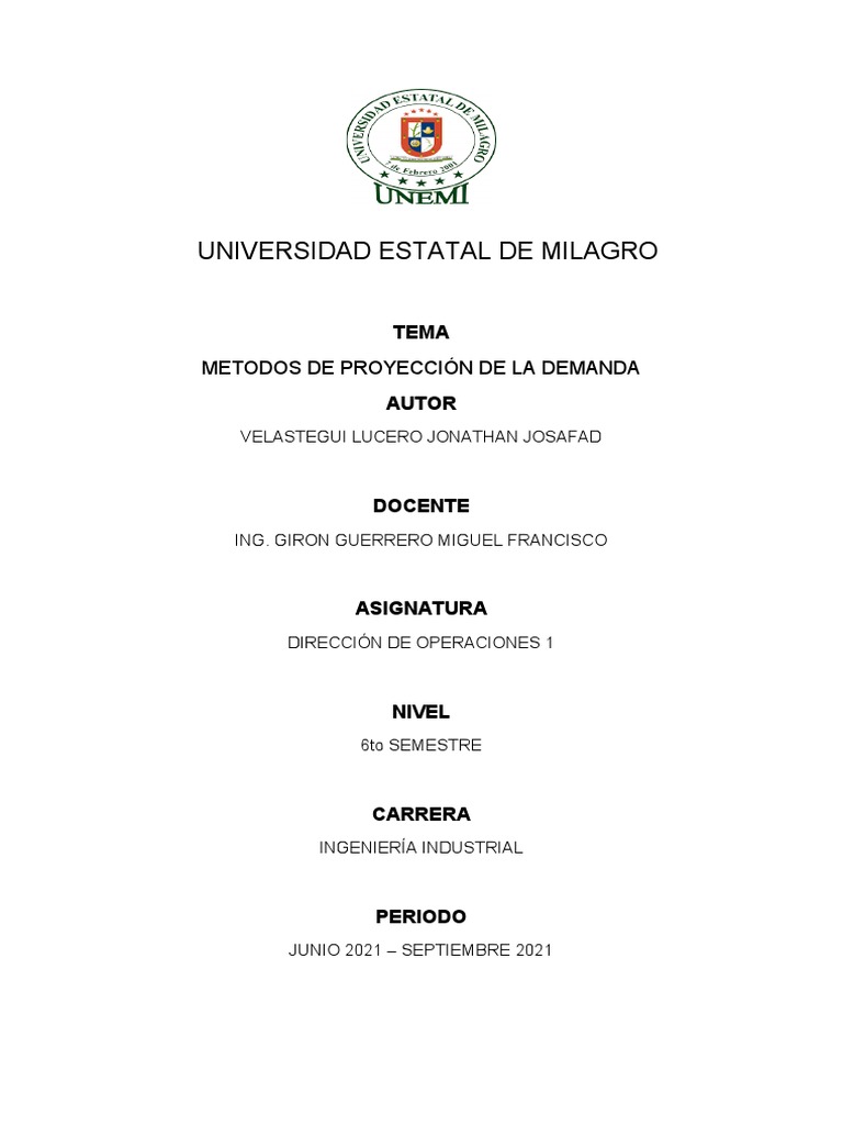 Metodos de Proyeccion | PDF | Planificación | Regresión lineal