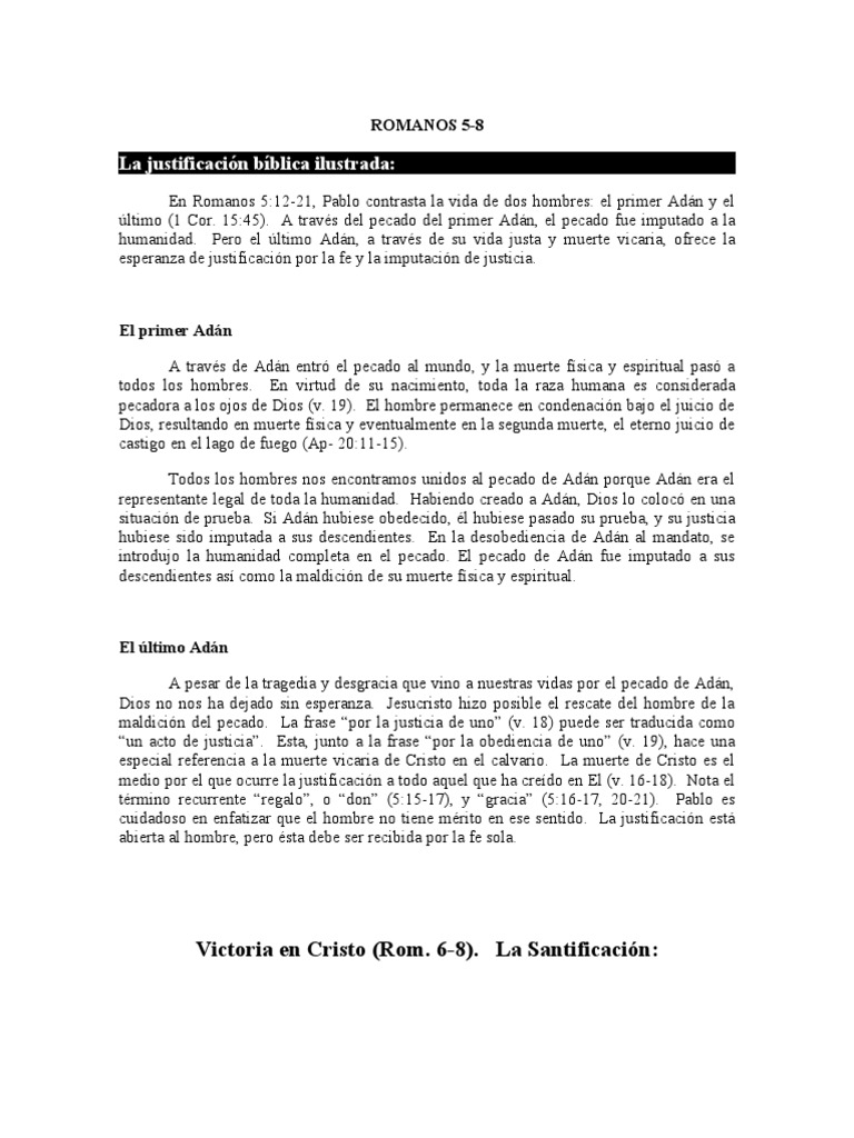 Romanos 5-8 | PDF | Santificación | Justificación (teología)