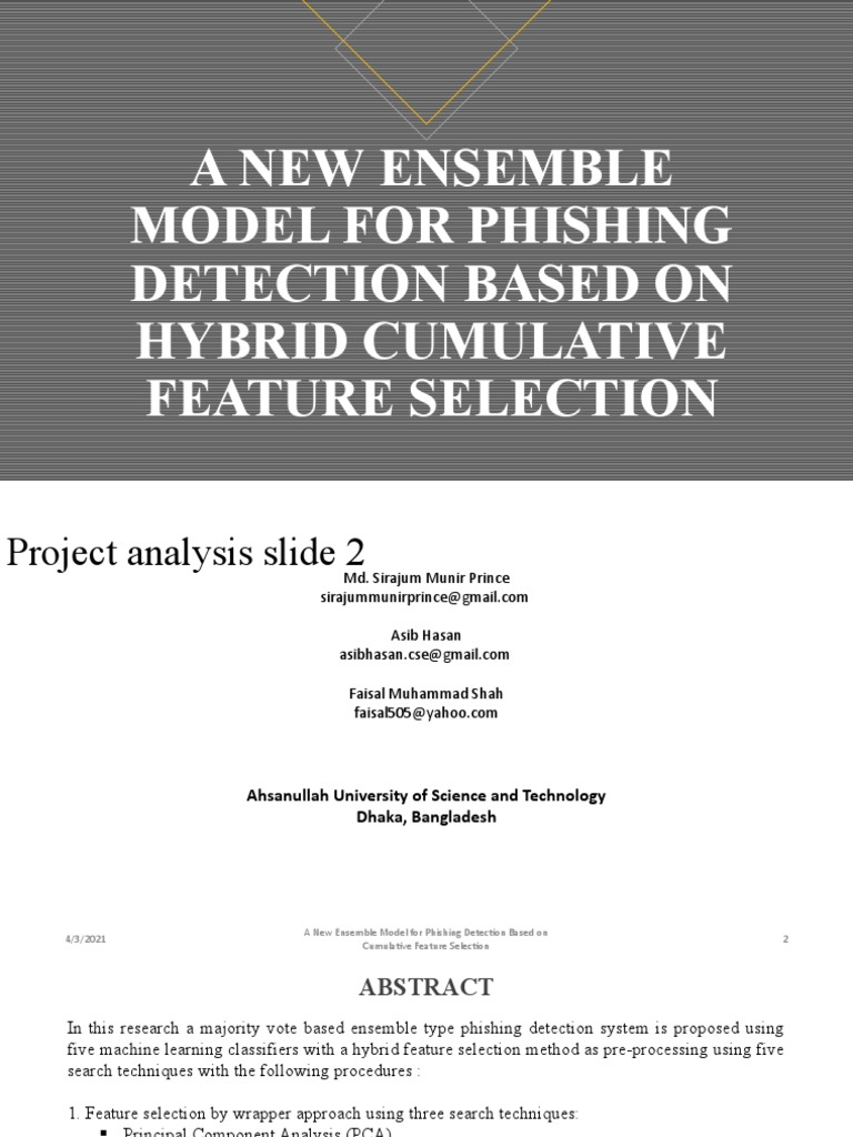 A New Ensemble Model For Phishing Detection Based On Hybrid Cumulative Feature Selection Pdf