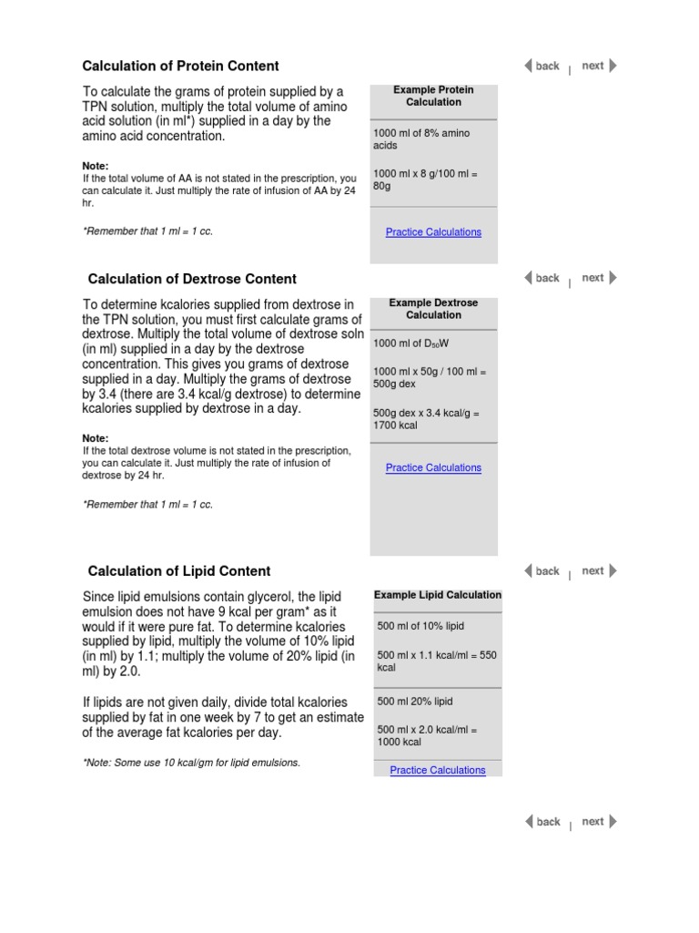 Calculation of Protein Content | PDF | Calorie | Glucose