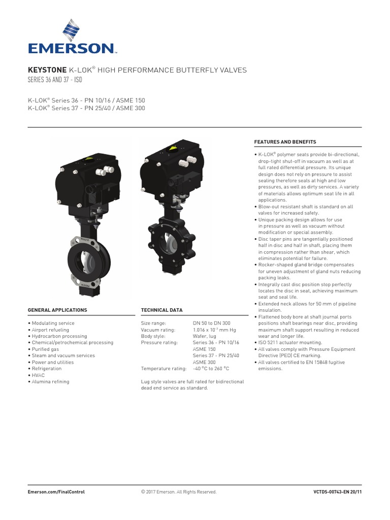 Keystone K-Lok: High Performance Butterfly Valves Series 36 and 37 ...