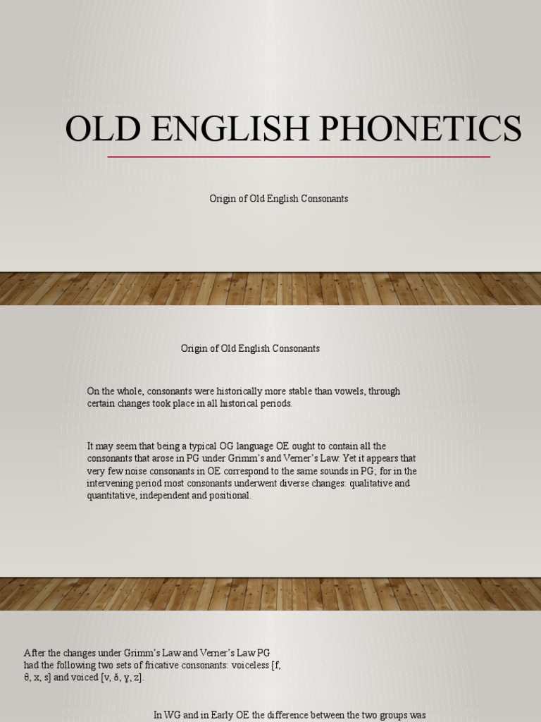 Old English Consonant System Analysis | PDF | Consonant | Phonetics