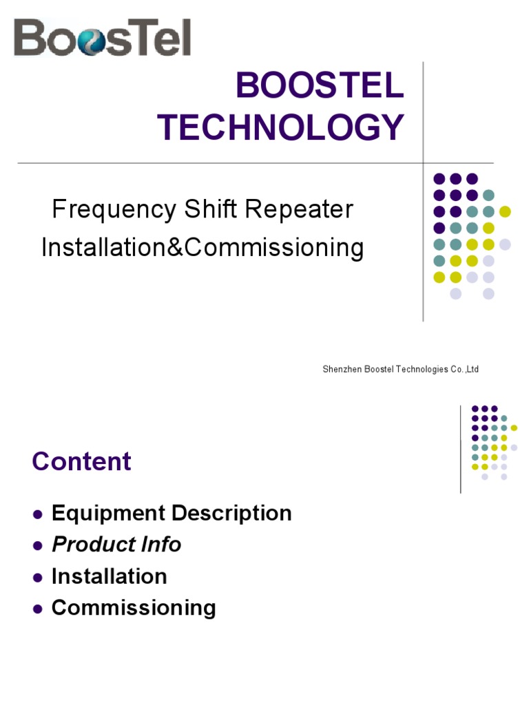 Frequency Shift Repeater Installation&Commissioning | PDF | Antenna ...
