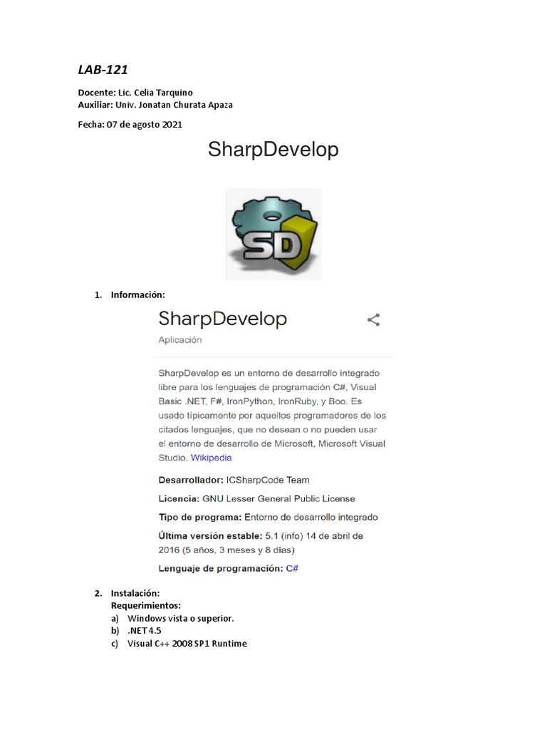 Guia Instalacion SharpDevelop | PDF