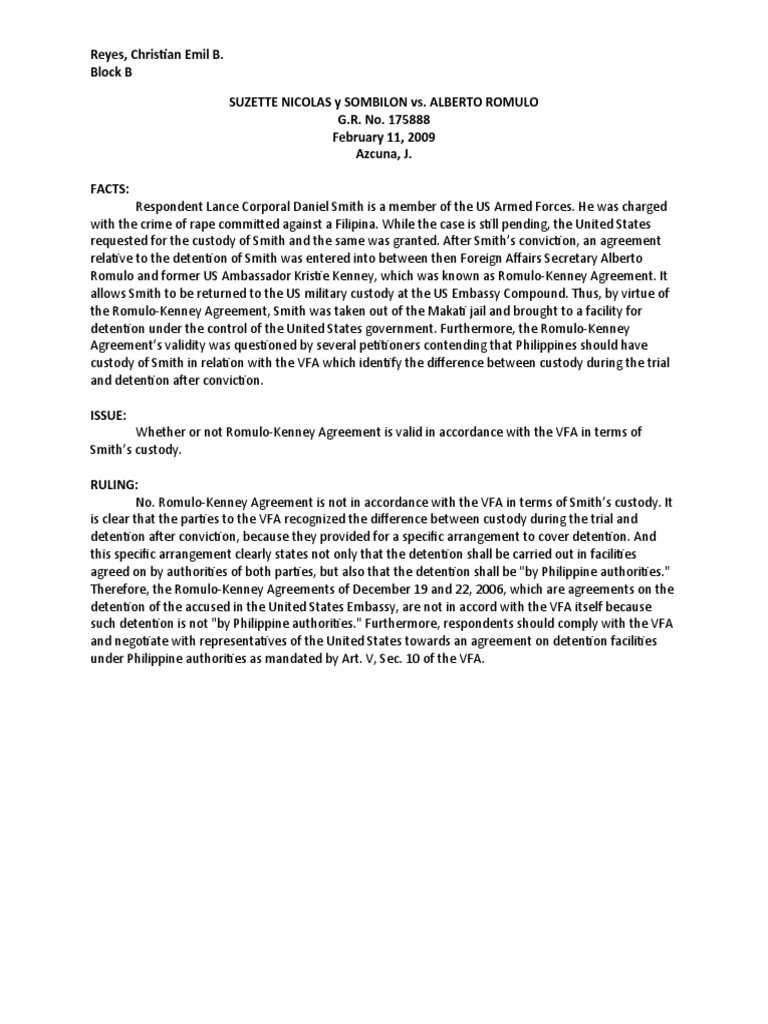 SUZETTE NICOLAS y SOMBILON vs. ALBERTO ROMULO | PDF