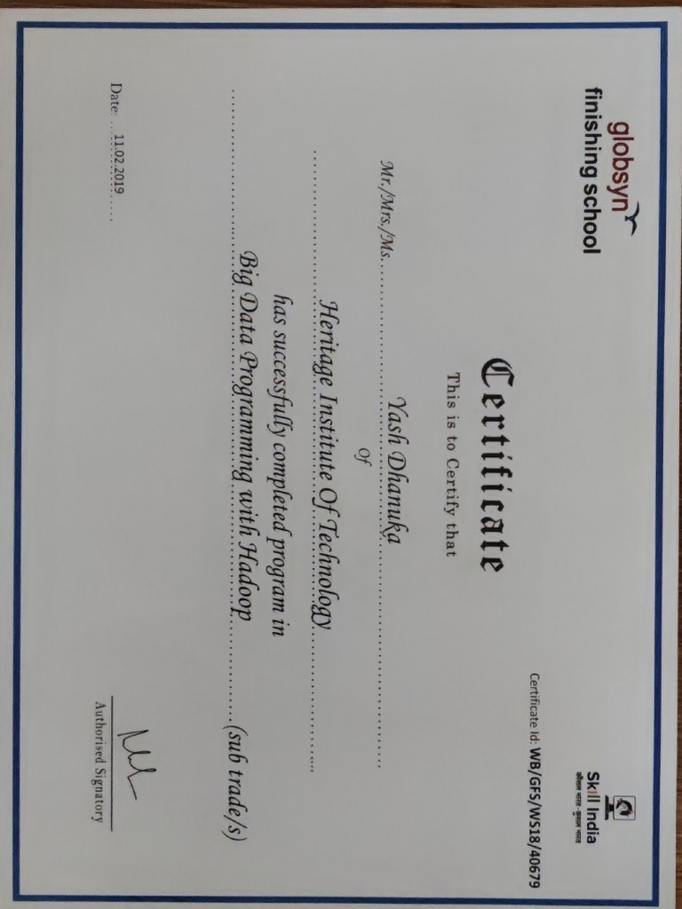 Globsyn Certificate | PDF