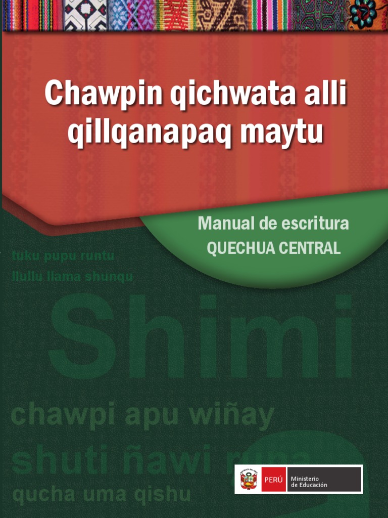 Manual de Escritura QUECHUA CENTRAL (Digital 28-03-2021) | PDF ...