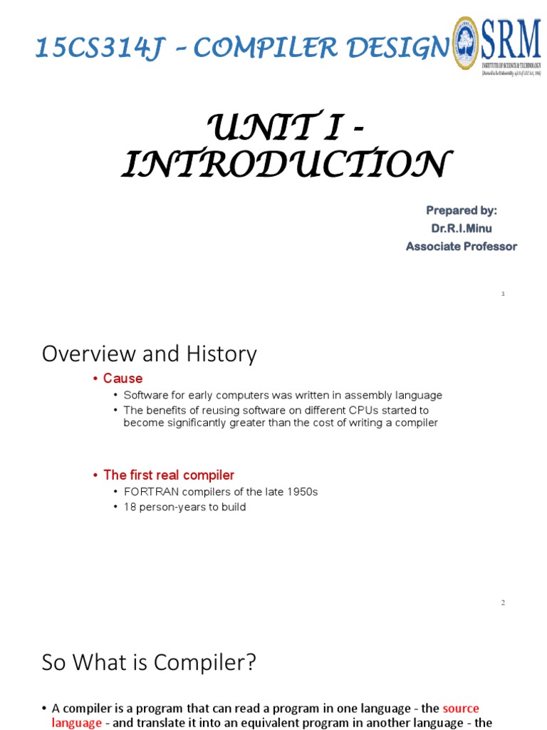 Unit 1 | PDF | Parsing | Compiler