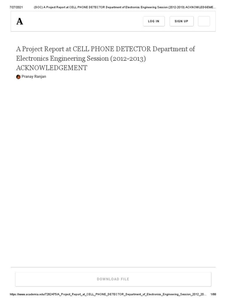 Cell Phone Detector Project Report | PDF | Printed Circuit Board ...