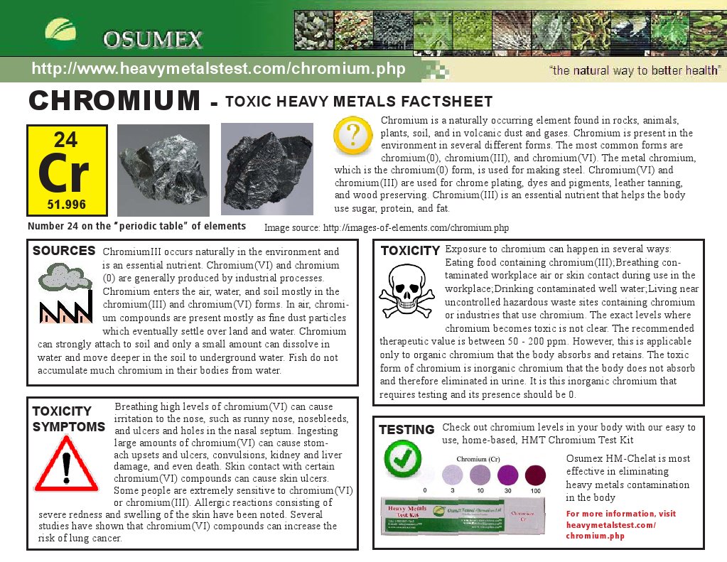 Chromium Toxic Heavy Metals Fact Sheet | PDF | Toxic Heavy Metal | Chromium
