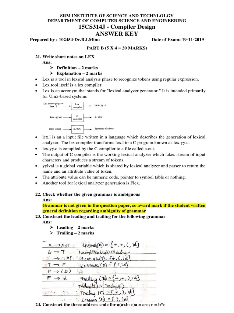 PCD - Answer Key NOV 2019 | PDF | Parameter (Computer Programming) | Subroutine